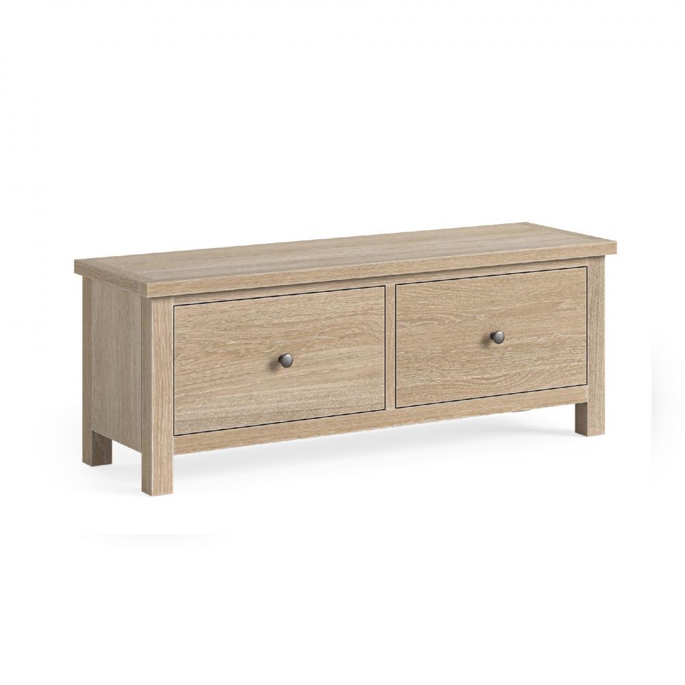 Meadow Brook Oak Large 2 Drawer Bench